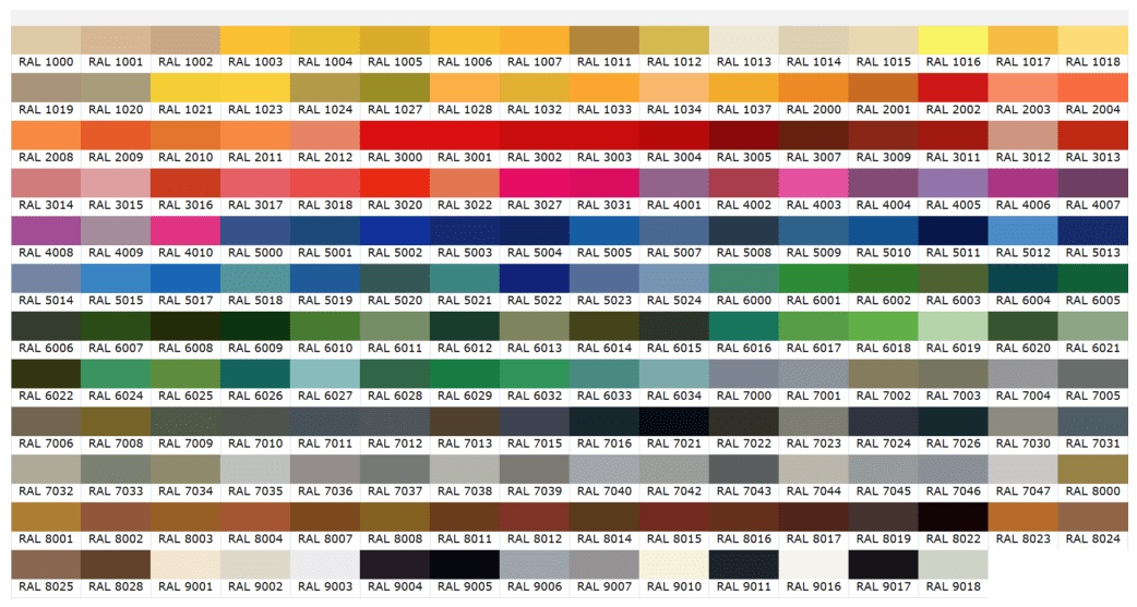 Buscar el color de tu lona para toldo por el código RAL